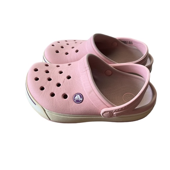 CROCS | Shoes | Crocs Girls Pink White Purple Classic Clogs Shoes Size ...